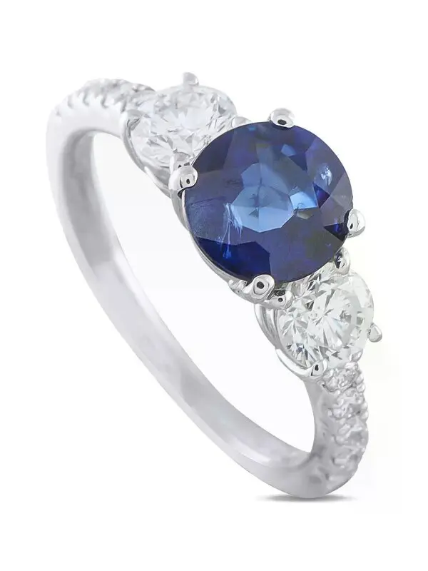 LB EXCLUSIVE Sapphire And Diamond Platinum Ring - Silver