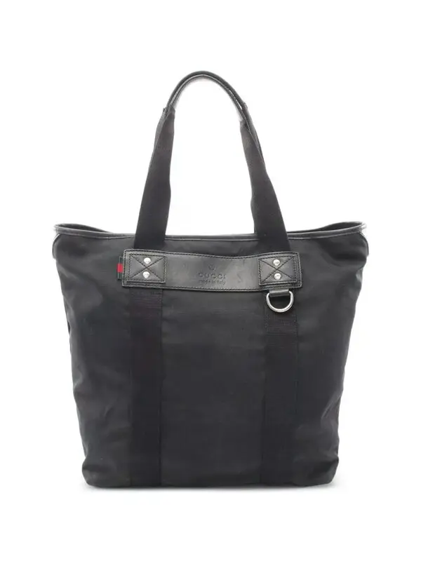 Gucci 2000s Logo-detail Tote Bag - Black