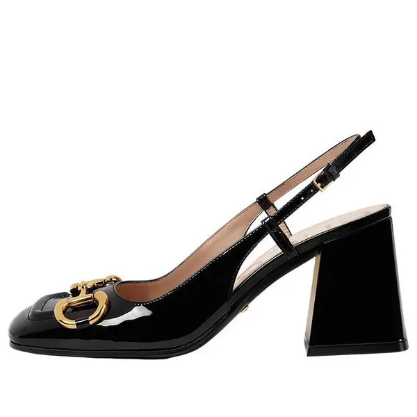 Gucci Mid-heel Slingback With Horsebit - Black