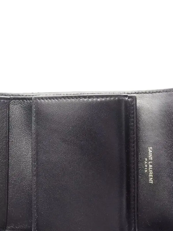 Saint Laurent Cassandre Trifold Wallet - Black