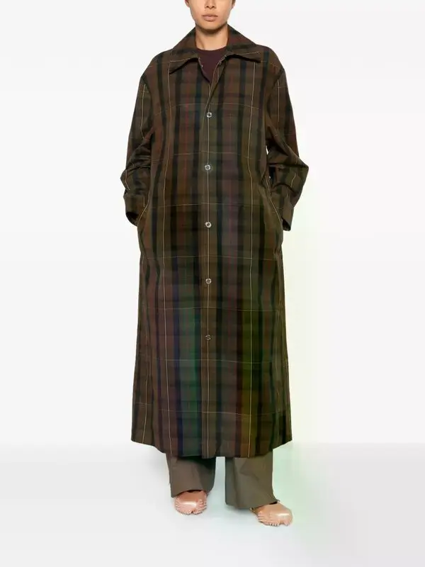 MARBELL Victoria Check Cotton Trench Coat
