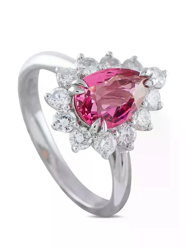 LB EXCLUSIVE Platinum Pear-cut Spinel And Diamond Ring - Silver