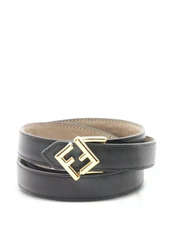 Fendi Ff Diamond Reversible Belt - Black