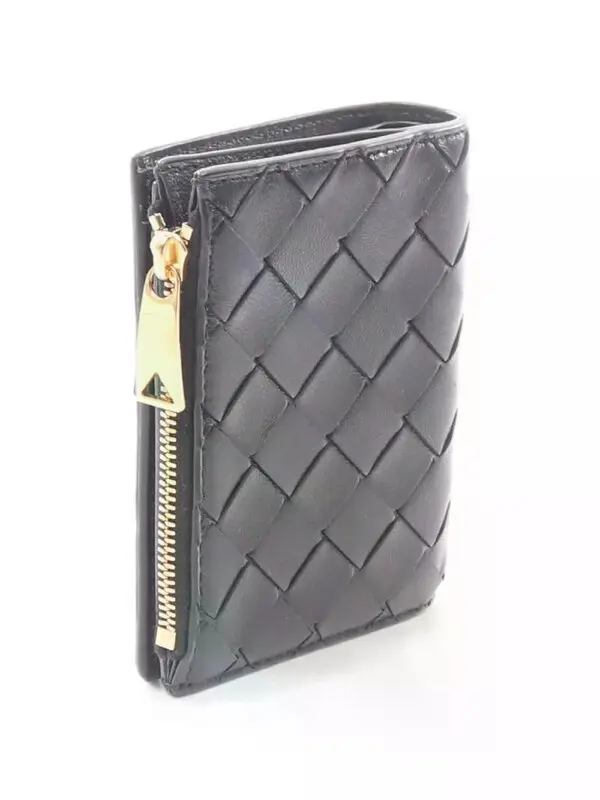 Bottega Veneta 2020 Small Intrecciato Bi-fold Wallet - Black