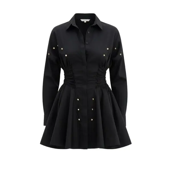 DILARA GULHAN Cotton Elastane Shirt Dress With Embellishments