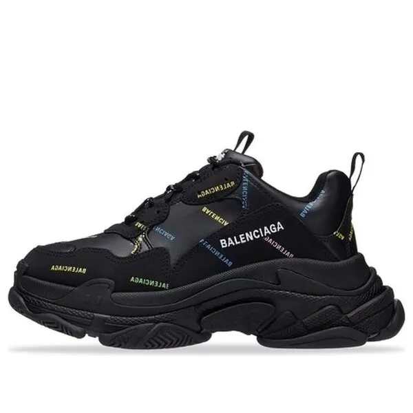 Balenciaga Triple S Allover Logo Sneakers - Black