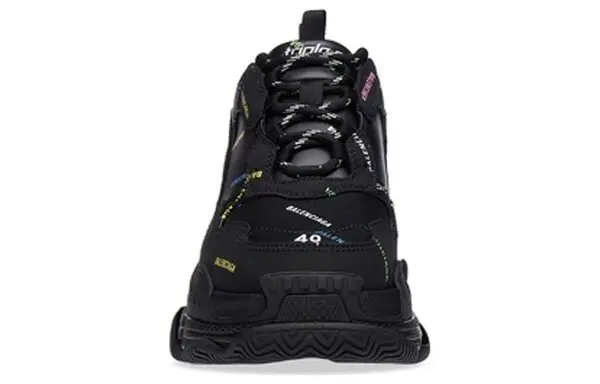 Balenciaga Triple S Allover Logo Sneakers - Black