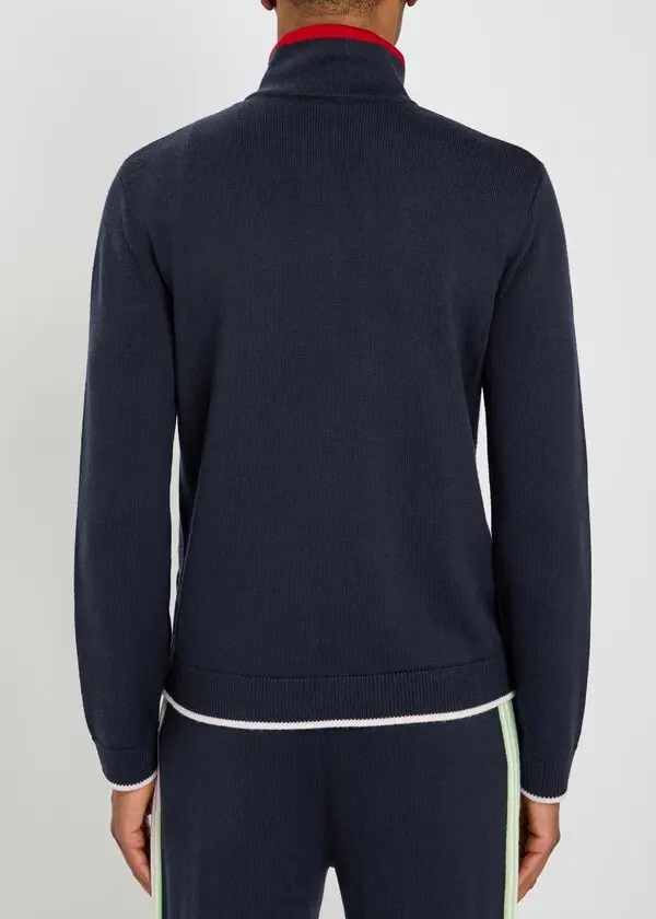 Casablanca Logo Embroidered Fine-knit Wool Track Jacket