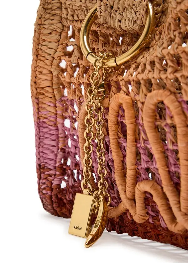 Chloé Summer Banana Logo Raffia Tote - Multicoloured 1