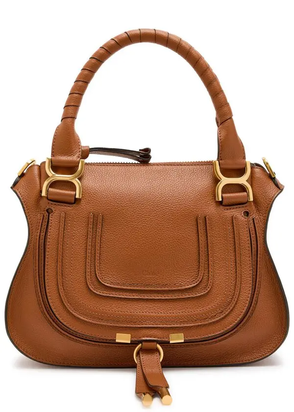 Chloé Marcie Small Grained Leather Shoulder Bag - Tan