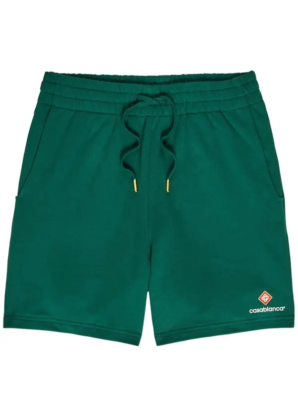 Casablanca Logo Cotton Shorts - Green