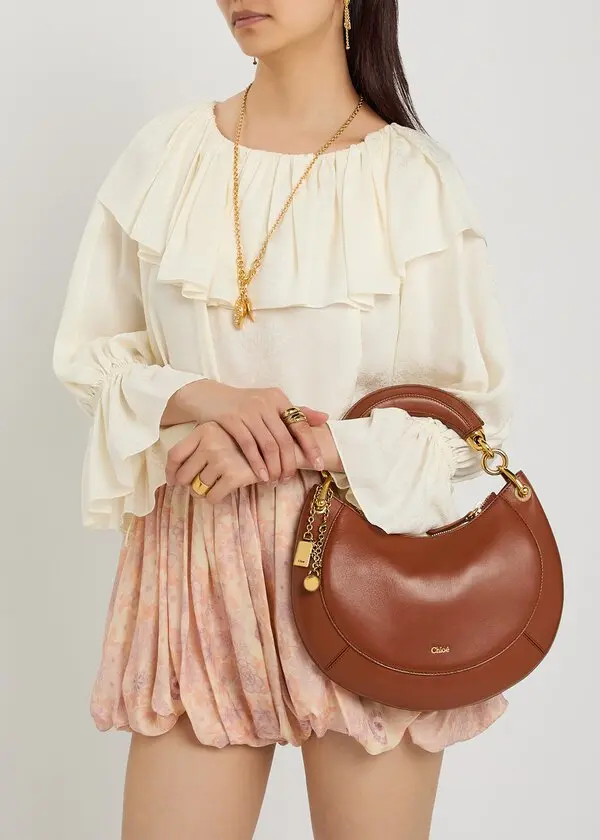 Chloé Banana Leather Shoulder Bag - Orange