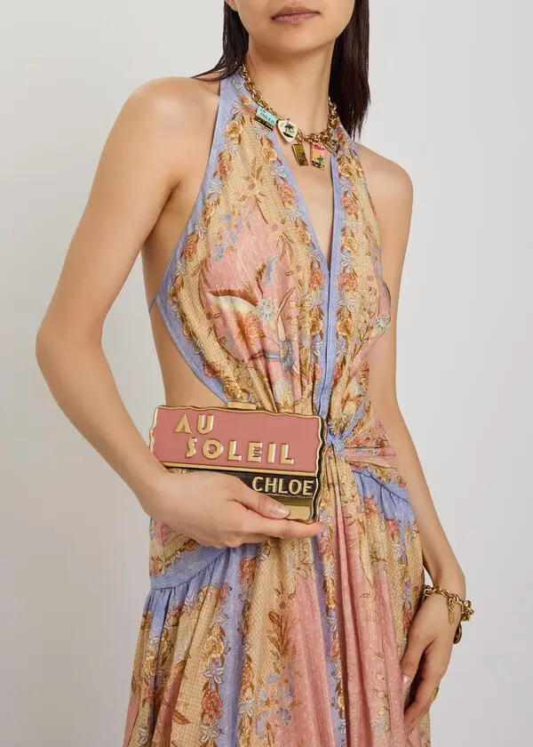 Chloé Soleil Minaudière Brass Clutch