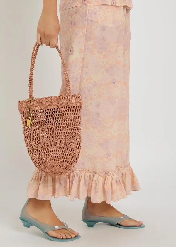 Chloé Floral-print Silk Wide-leg Trousers - Pink