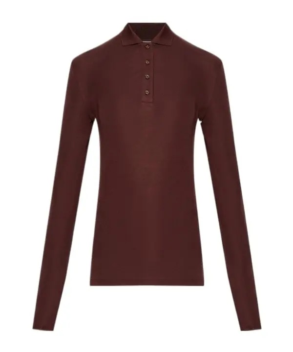 ENTIRE STUDIOS Long-sleeve Polo Shirt - Brown