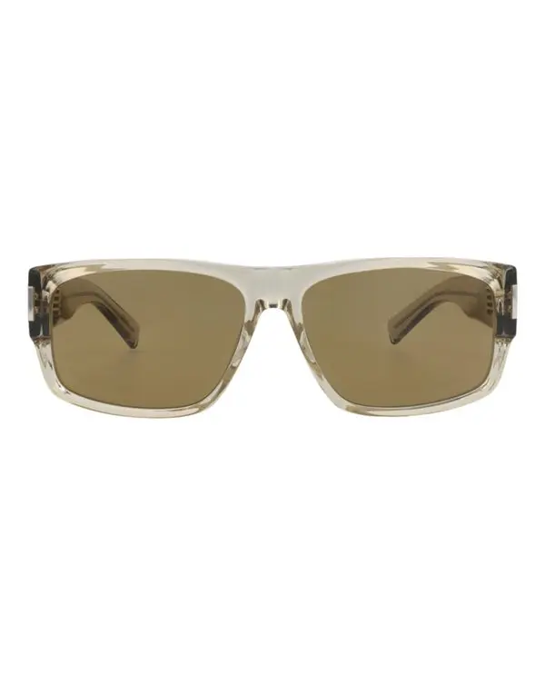 Saint Laurent Squareframe Recycled Acetate Sunglasses Beige Beige Brown - Multicolor