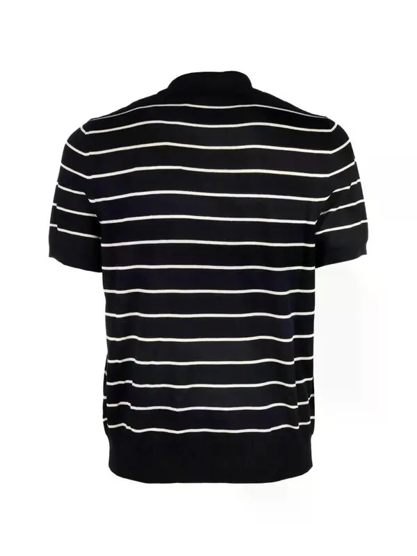 Prada Short-sleeved Striped Cotton Polo Shirt
