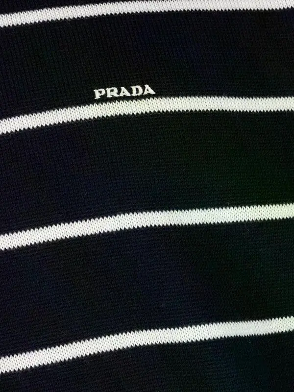 Prada Short-sleeved Striped Cotton Polo Shirt