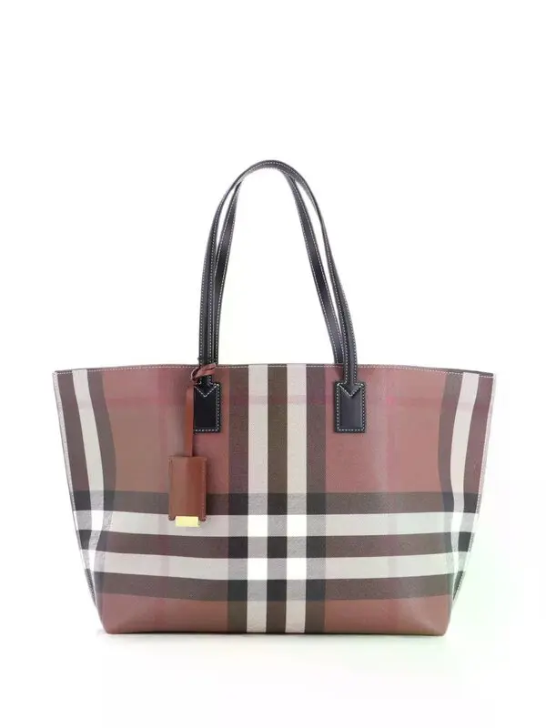 Burberry Soft Check Medium Tote Bag - Brown
