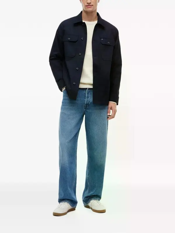 Tommy Hilfiger Logo-patch Button-up Jacket - Blue