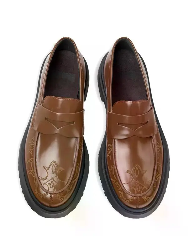 Camper Walden Embroidered Leather Loafers
