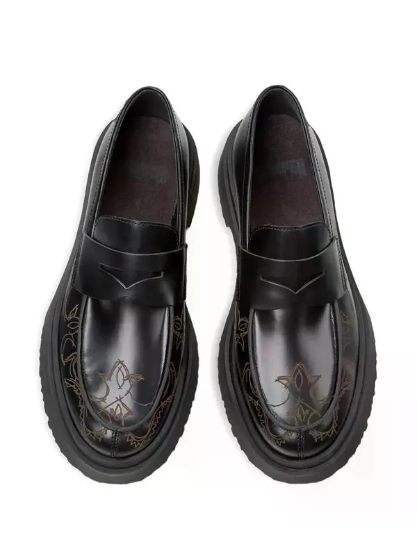 Camper Walden Embroidered Leather Loafers