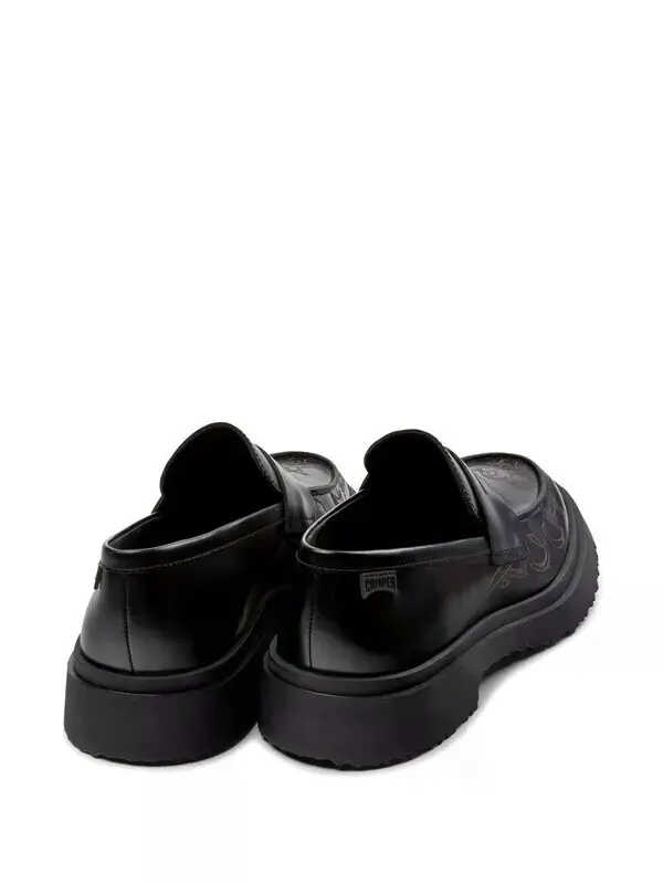 Camper Walden Embroidered Leather Loafers