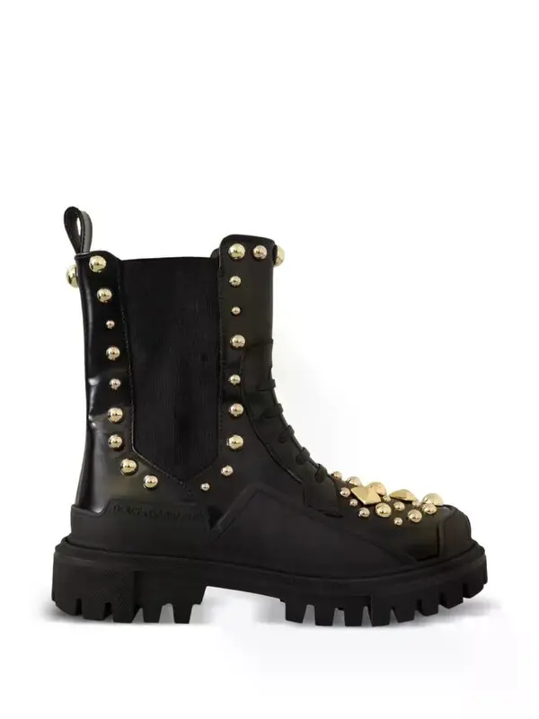 Dolce & Gabbana Studded Leather Combat Boots