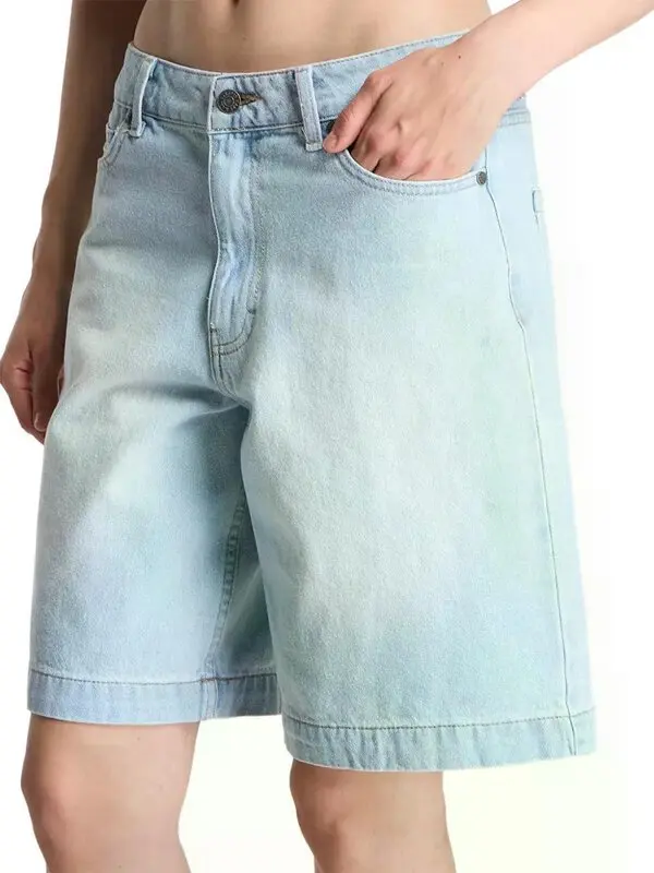 KARL KANI Stone-washed Denim Shorts