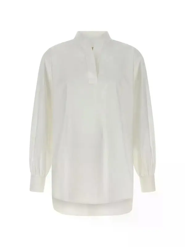 Valentino Garavani Vlogo Embroidered Asymmetrical Blouse