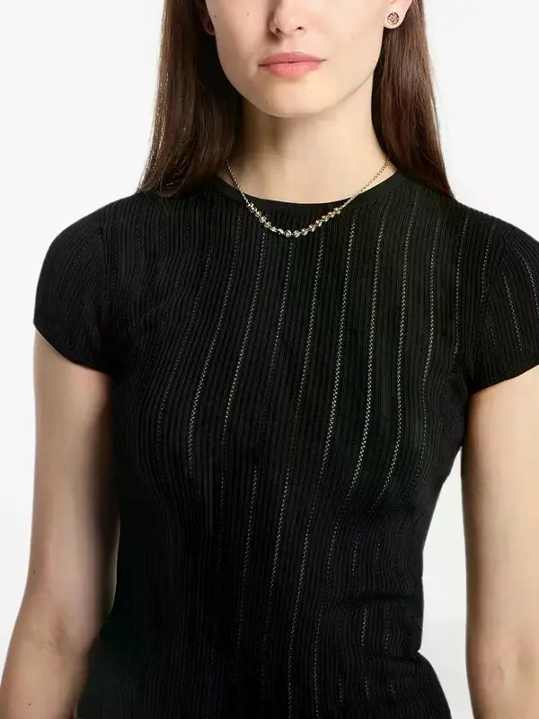 Guess Ribbed Knit Short-sleeve T-shirt