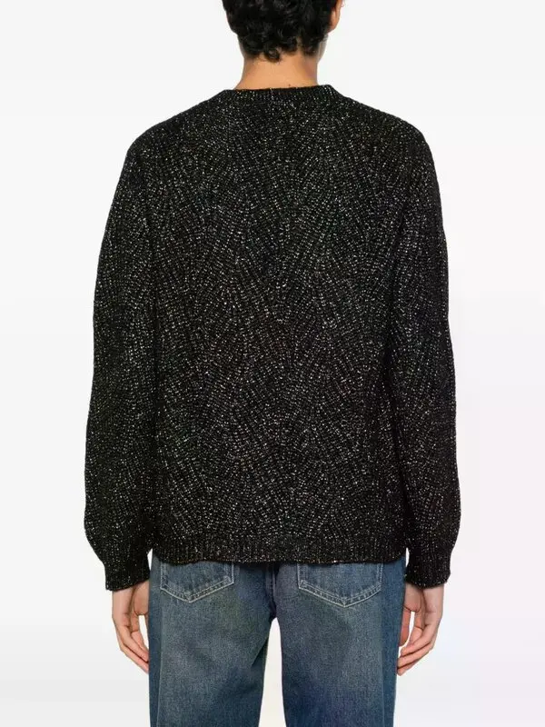 Momoni Metallic-effect V-neck Wool Cardigan
