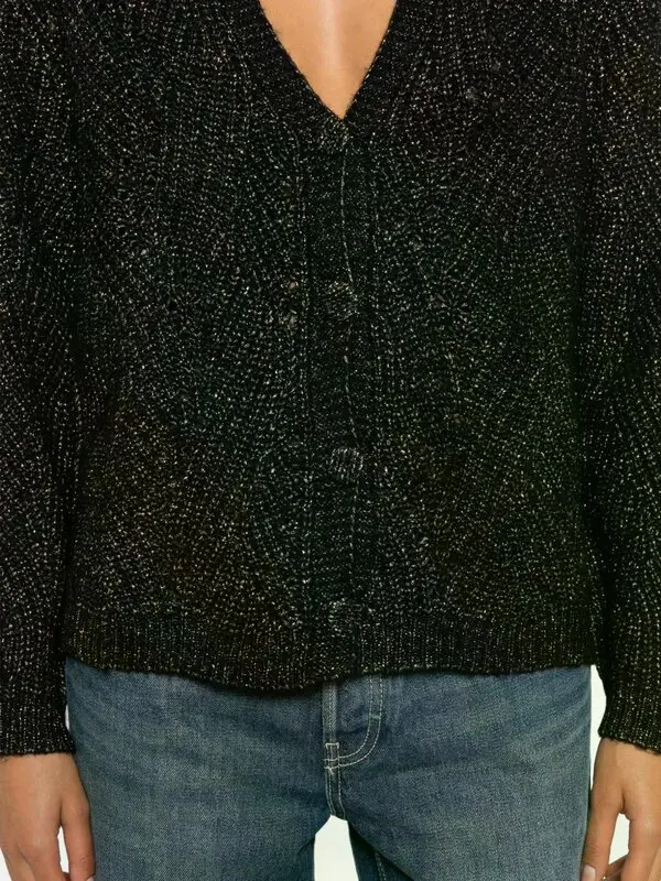 Momoni Metallic-effect V-neck Wool Cardigan