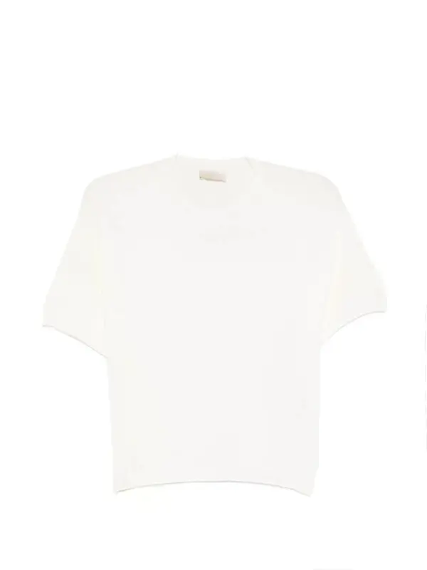 Momoni Short-sleeved Round Neck T-shirt In Linen - Neutrals