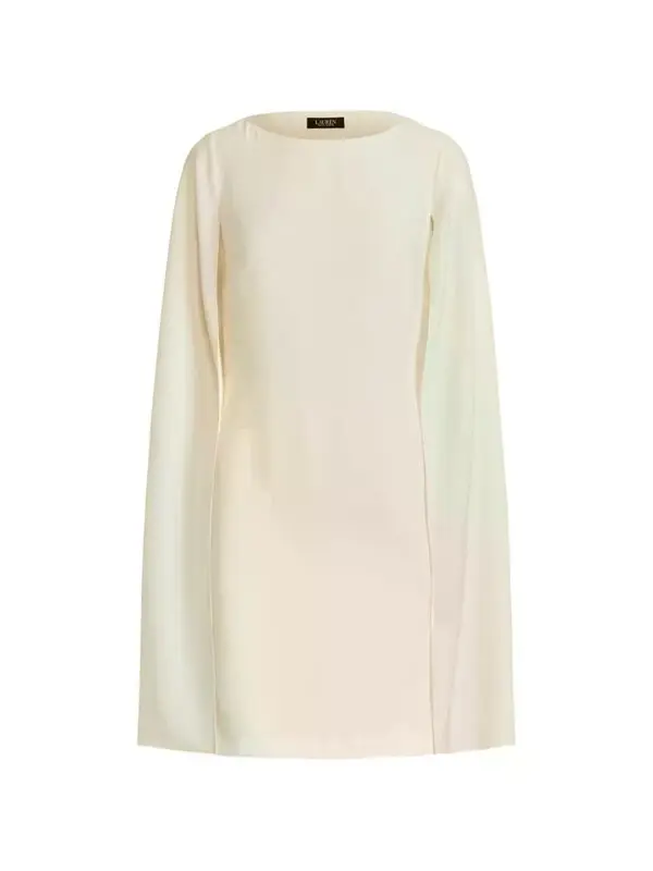 Ralph Lauren Cream Georgette Cape Overlay Mini Dress - Neutrals
