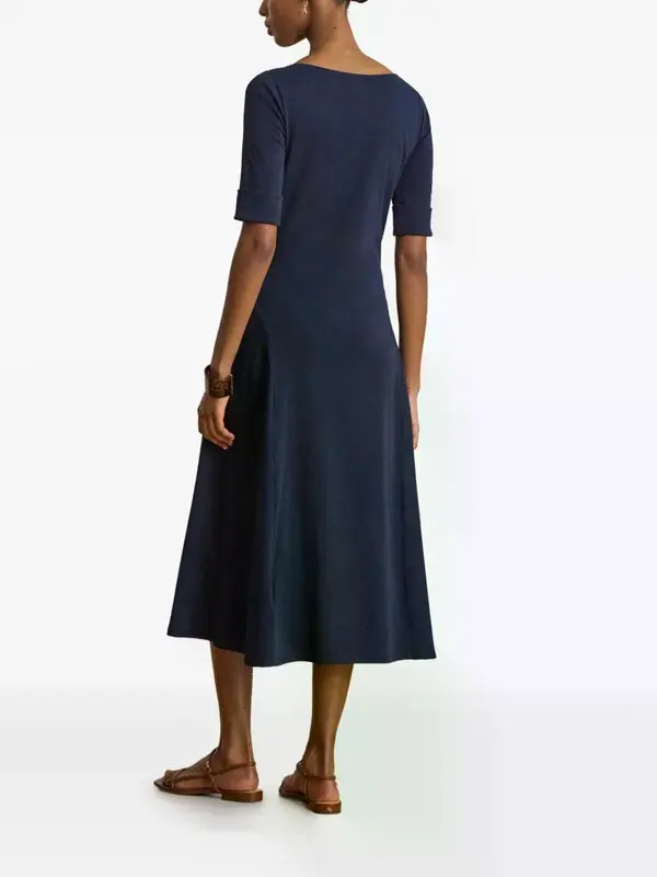 Ralph Lauren Rib-knit Stretch Cotton Midi Dress - Blue