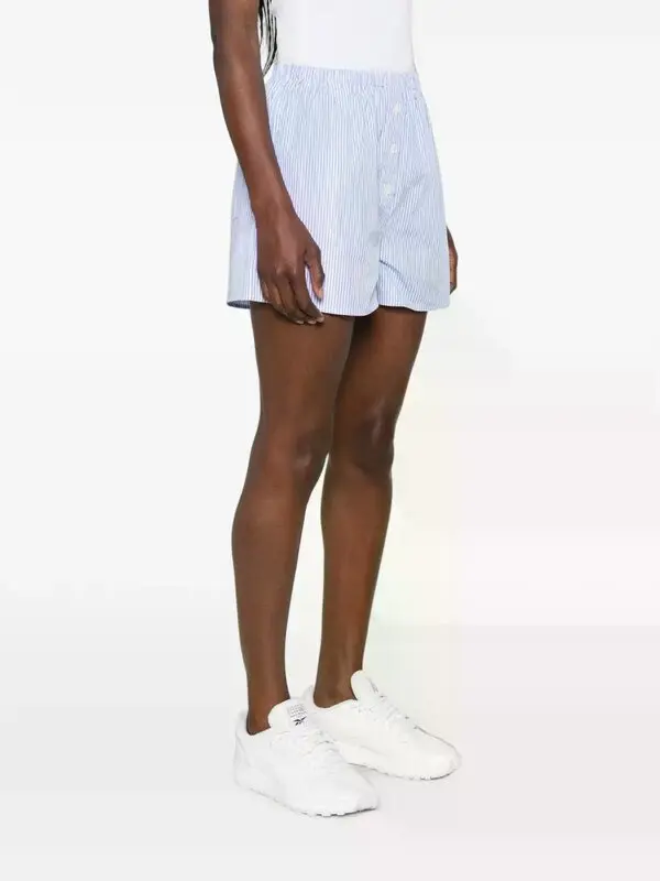 SPORTY & RICH Striped Button-detail Shorts