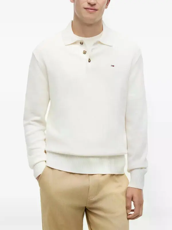 Tommy Hilfiger Logo-patch Long-sleeve Polo Shirt