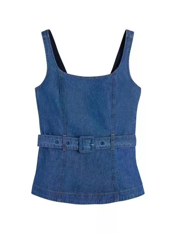 Tommy Hilfiger Belted Denim Top - Blue