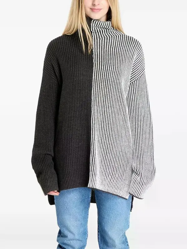 Desigual Kenai Striped Ribbed-knit Sweater