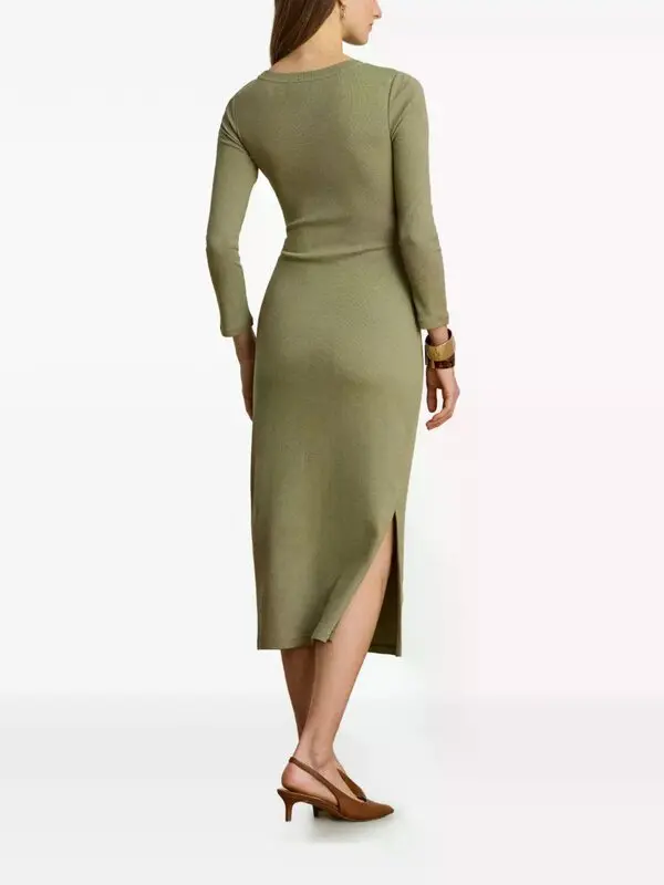 Ralph Lauren Belted Georgette Surplice Midi Dress