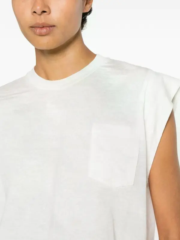 Momoni Cap Sleeve T-shirt With Chest Pocket