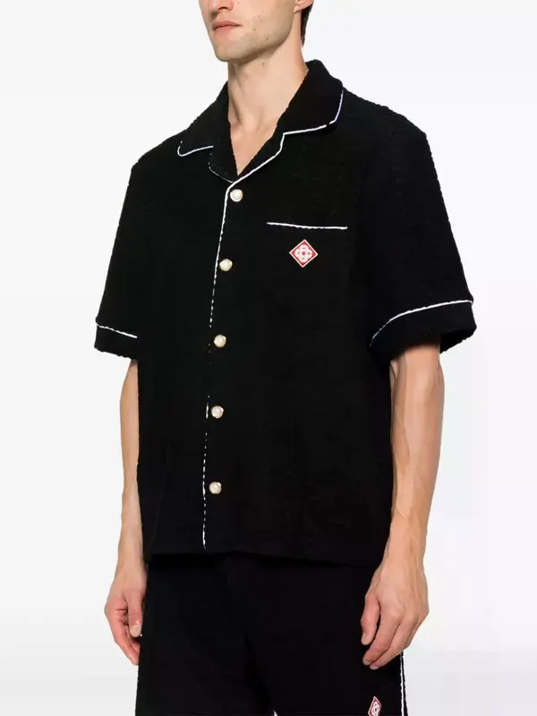 Casablanca Contrast-trim Logo-patch Shirt