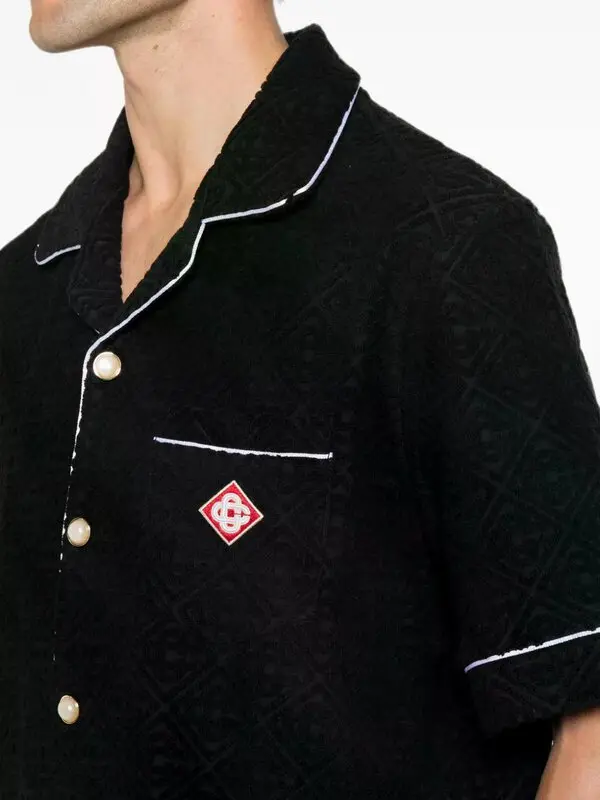 Casablanca Contrast-trim Logo-patch Shirt