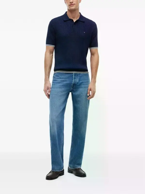Tommy Hilfiger Cable-knit Polo Sweater