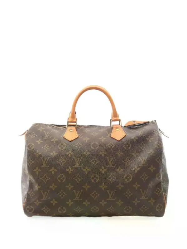LOUIS VUITTON Monogram Speedy Leather Tote Bag