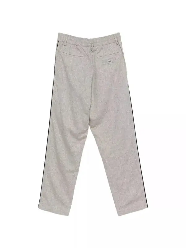 Iceberg Linen Drawstring Trousers With Side Stripe Detail