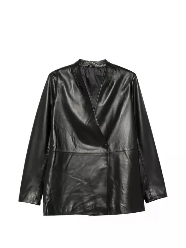 ADRIANNA FERETTI Leather Wrap Jacket