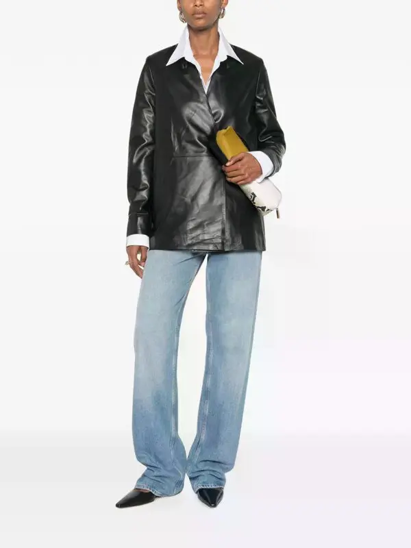 ADRIANNA FERETTI Leather Wrap Jacket
