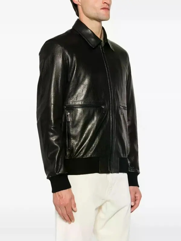 SERGIO MORETTI FIRENZE Grainy Leather Jacket